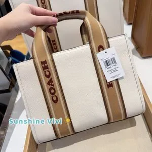 Coach | Bags | Coach Outlet Smith Tote Bag 24 Car77 Silver Chalk Multi ...